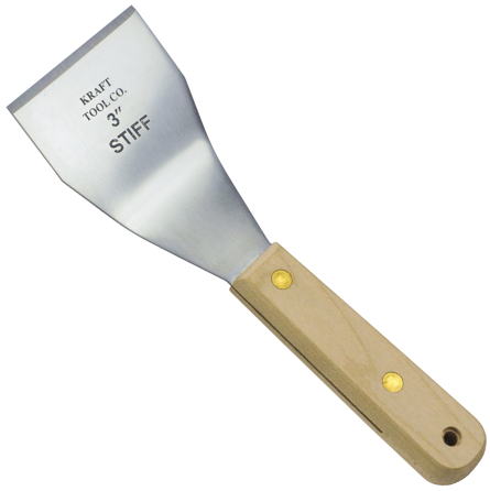 3" Bent Stainless Steel Stiff Scraper